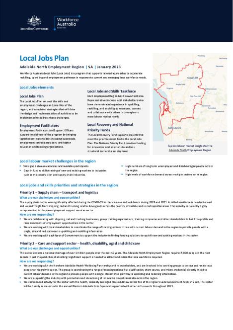 Adelaide North Local Jobs Plan - Department of Employment and Workplace ...