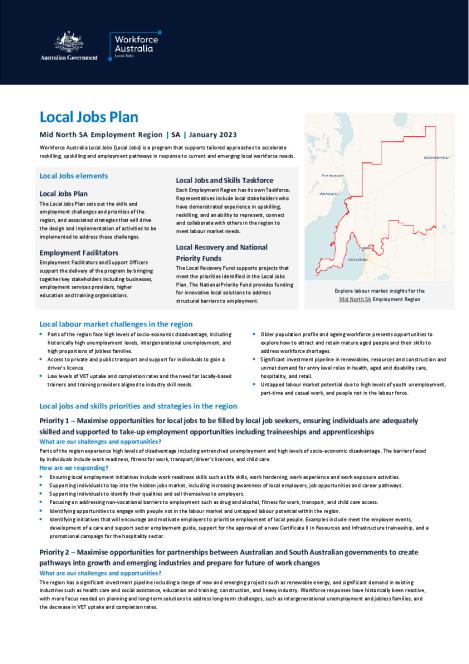 Mid North SA Local Jobs Plan - Department of Employment and Workplace ...