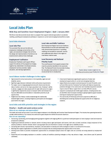 Wide Bay and Sunshine Coast Local Jobs Plan - Department of Employment ...