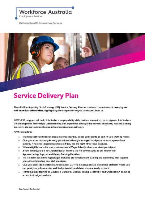 EST Service Delivery Plan - NSW and ACT - Capital - APM Employment ...