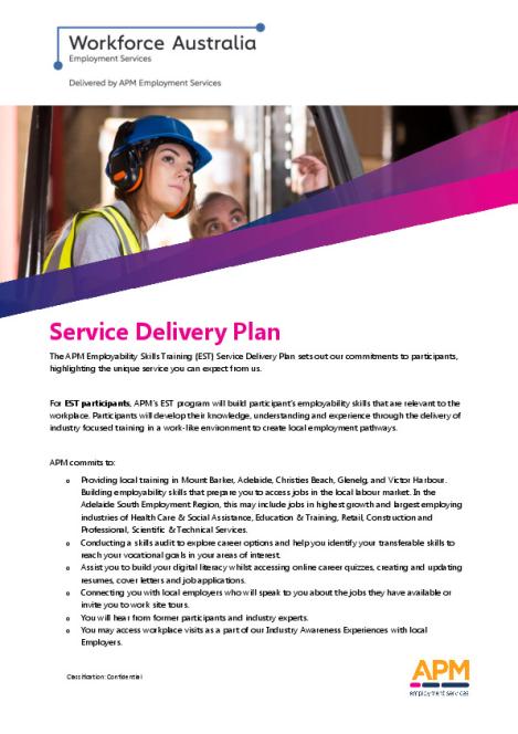 EST Service Delivery Plan - SA - Adelaide South - APM Employment ...