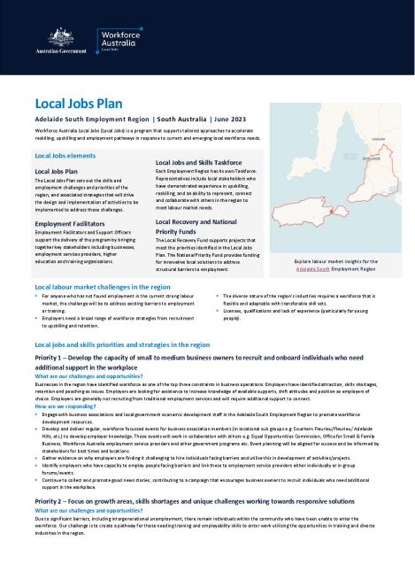 Adelaide South Local Jobs Plan - Department of Employment and Workplace ...