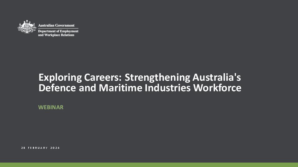 Exploring Careers: Strengthening Australia's Defence and Maritime ...