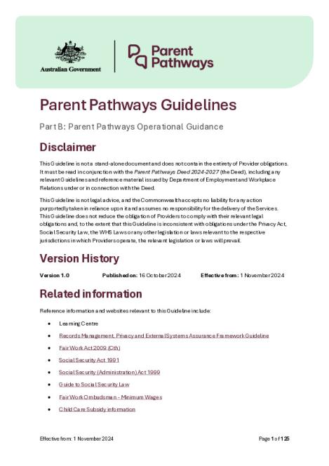 Delivering Parent Pathways Guidelines – Part B: Operational Guidance ...